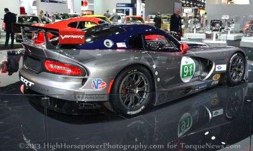 The back end of the #91 SRT Viper GTS-R | Torque News